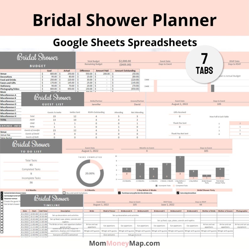 Plan a Bridal Shower With This Bridal Shower Plan Template, Bridal ...