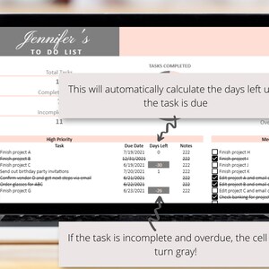 Digital to Do List Google Sheets Spreadsheet | Checklist Editable ...