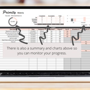 Eisenhower Matrix Excel Productivity Planner Template Using the Urgent ...