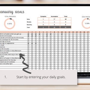 Goal Setting Planner Editable Template Digital Fillable Excel ...