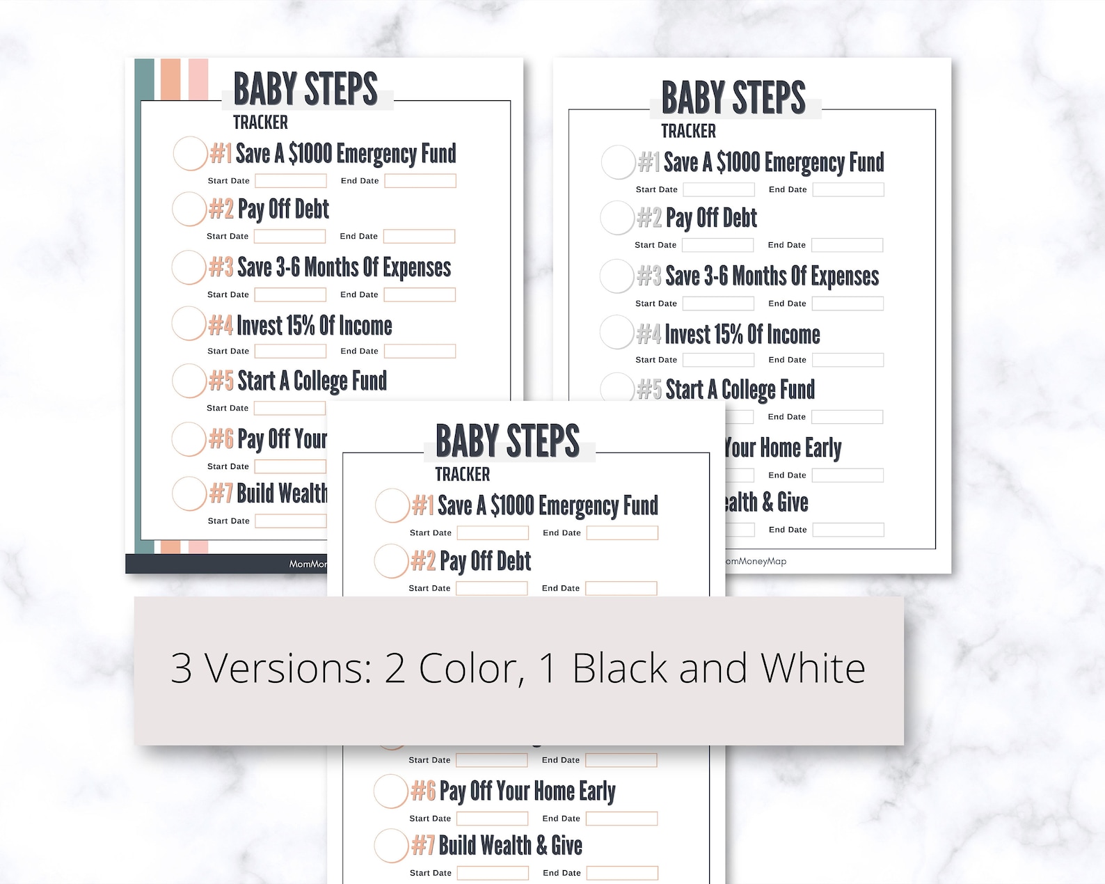 Dave Ramsey Baby Steps Tracker, Steps 1-7 Planner Printable PDF Digital ...
