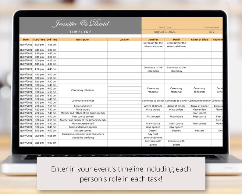 Wedding Planning Excel Spreadsheet Template Wedding Planning - Etsy