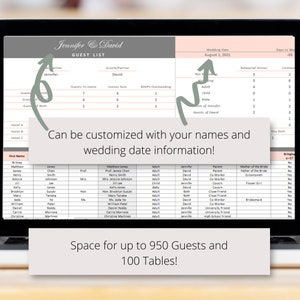 Wedding Guest List Tracker Template | Excel Spreadsheet | Track ...