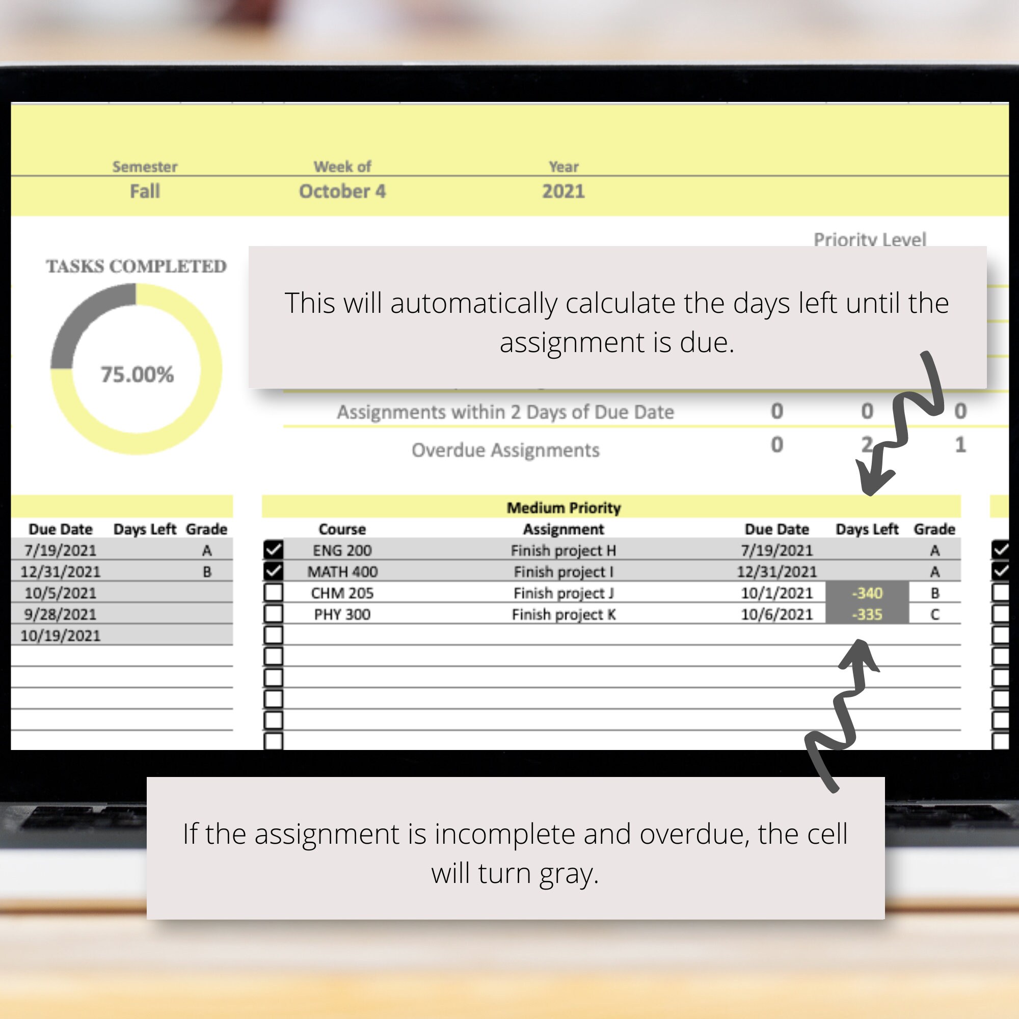 Homework Study Tracker Google Sheets Spreadsheet Template, Student ...