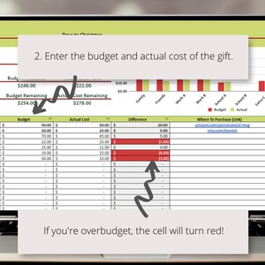 Christmas Gift Tracker Spreadsheet, Christmas Shopping List Gift ...