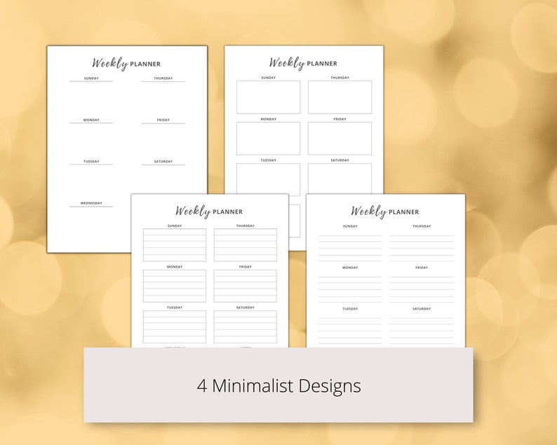 Weekly Planner Portrait Printable, Blank Undated Weekly Planner Pages ...