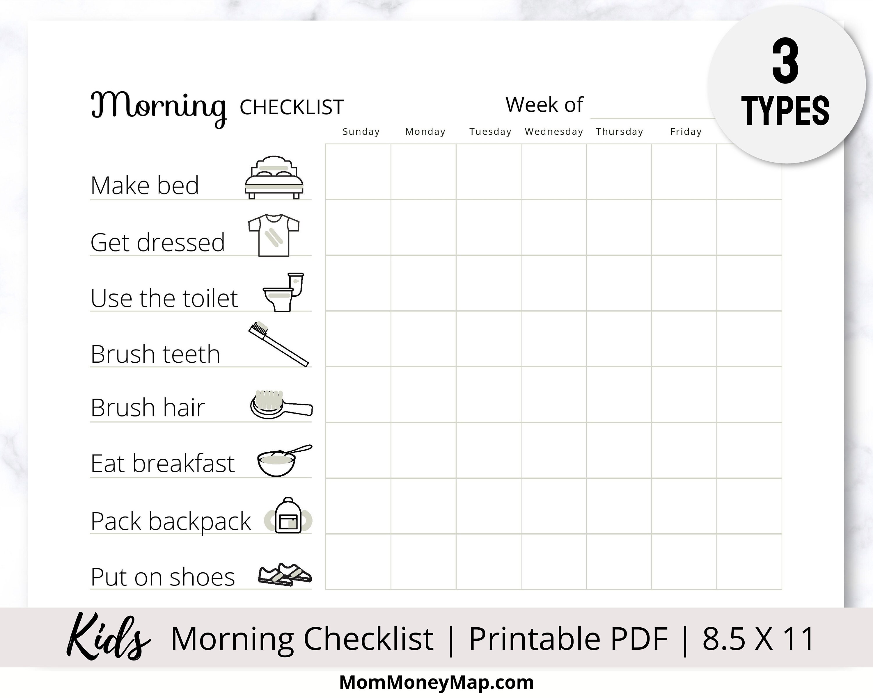 Kids Morning Routine Kids Morning Checklist Morning - Etsy
