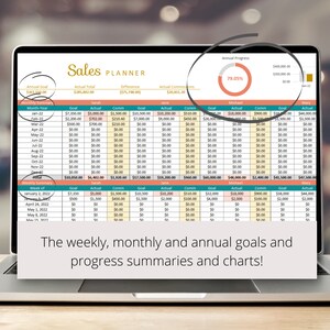 Sales Planner Google Sheets Spreadsheet Template, Sales Report Tracking ...