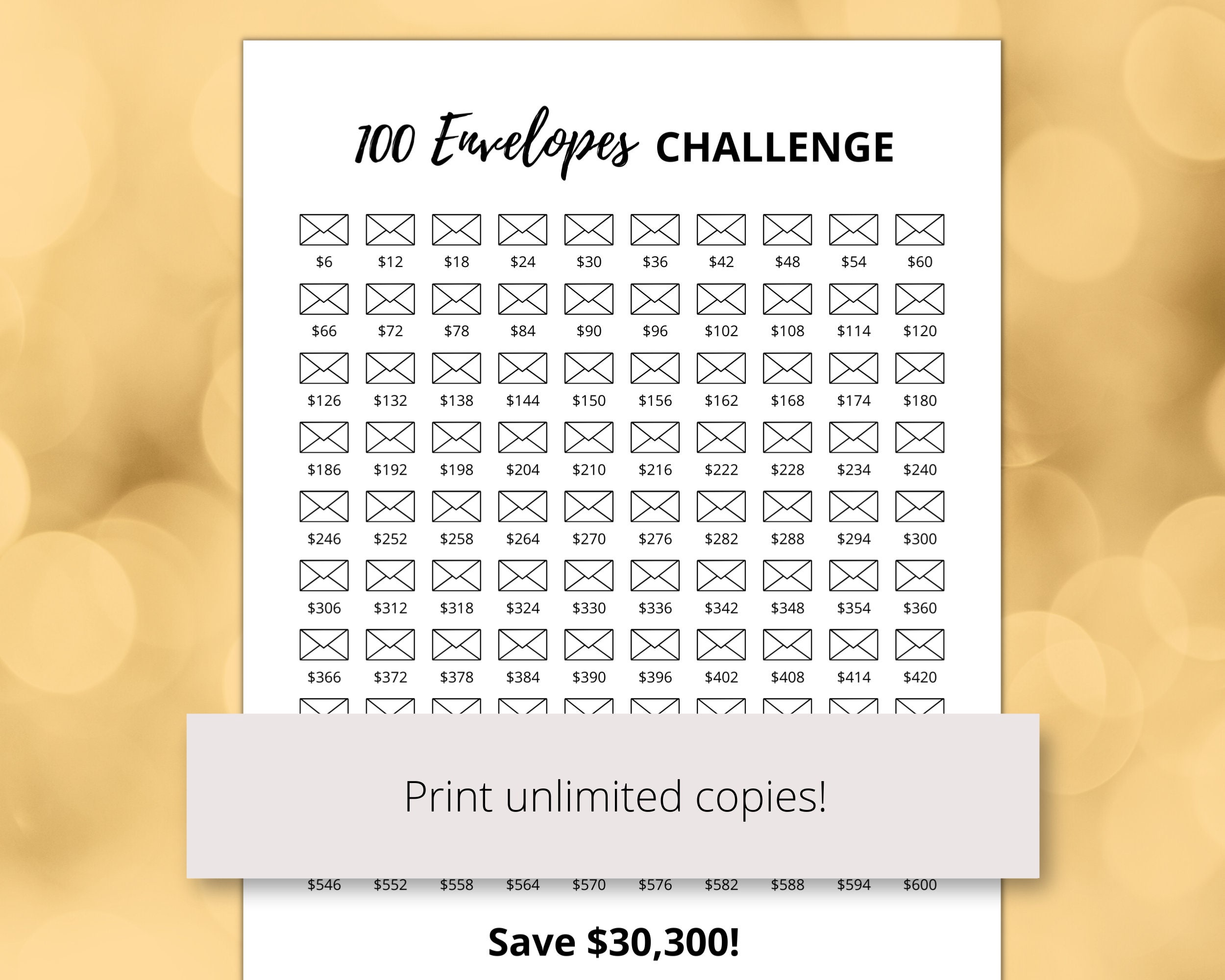 30k Savings Challenge Printable PDF Save 30000 in 100 Days - Etsy