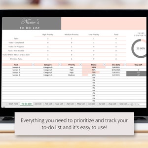 To Do List Excel Spreadsheet Template | Track Your Tasks With This To ...