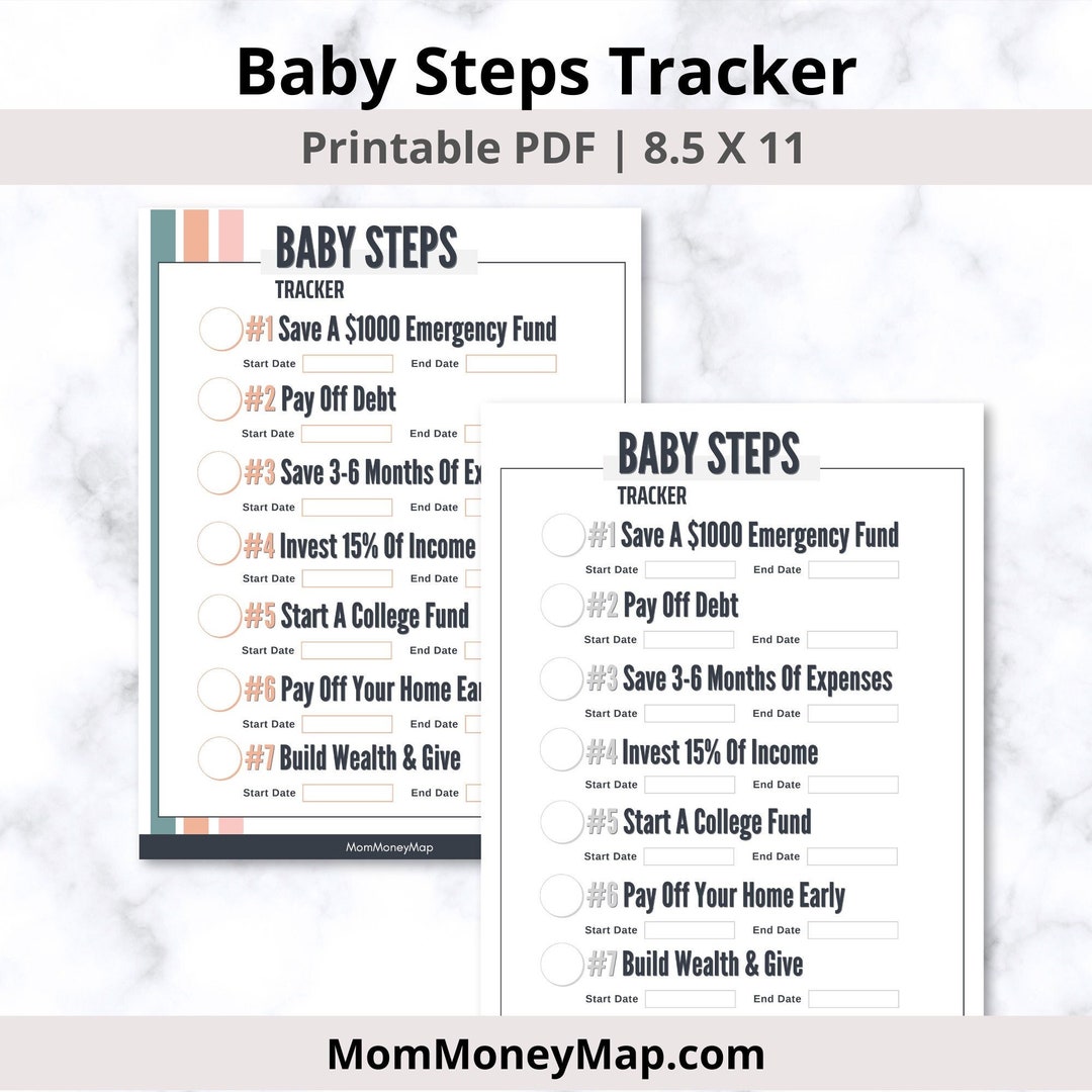 Dave Ramsey Baby Steps Tracker, Steps 1-7 Planner Printable PDF Digital ...