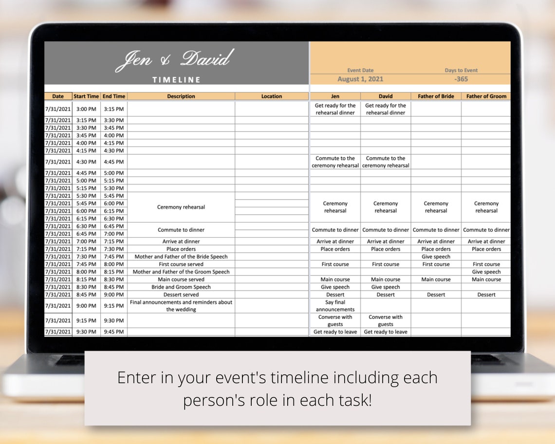 Wedding Spreadsheet Template Digital Wedding Binder Worksheet - Etsy