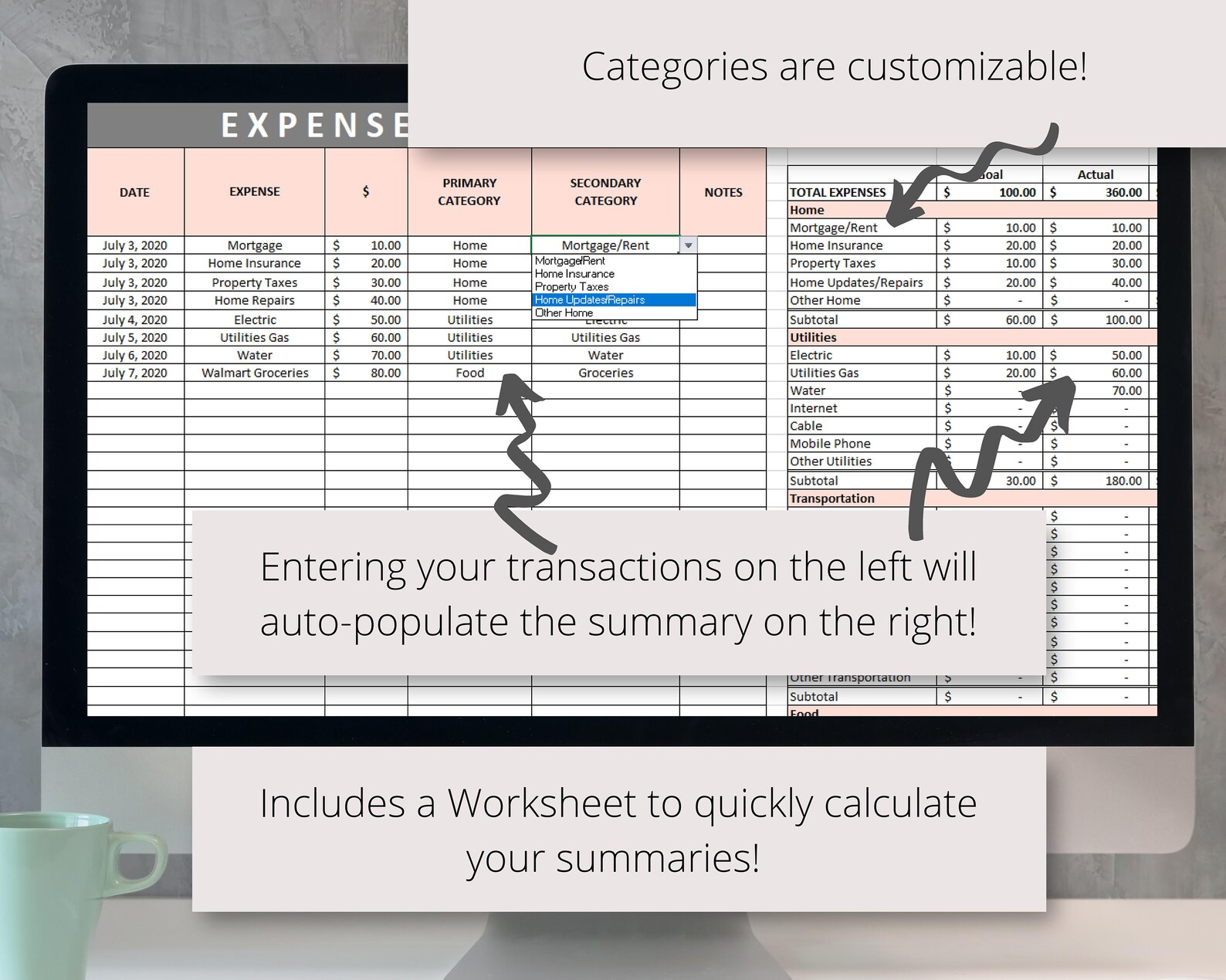 Google Sheets Budget Template for Monthly and Yearly Financial | Etsy