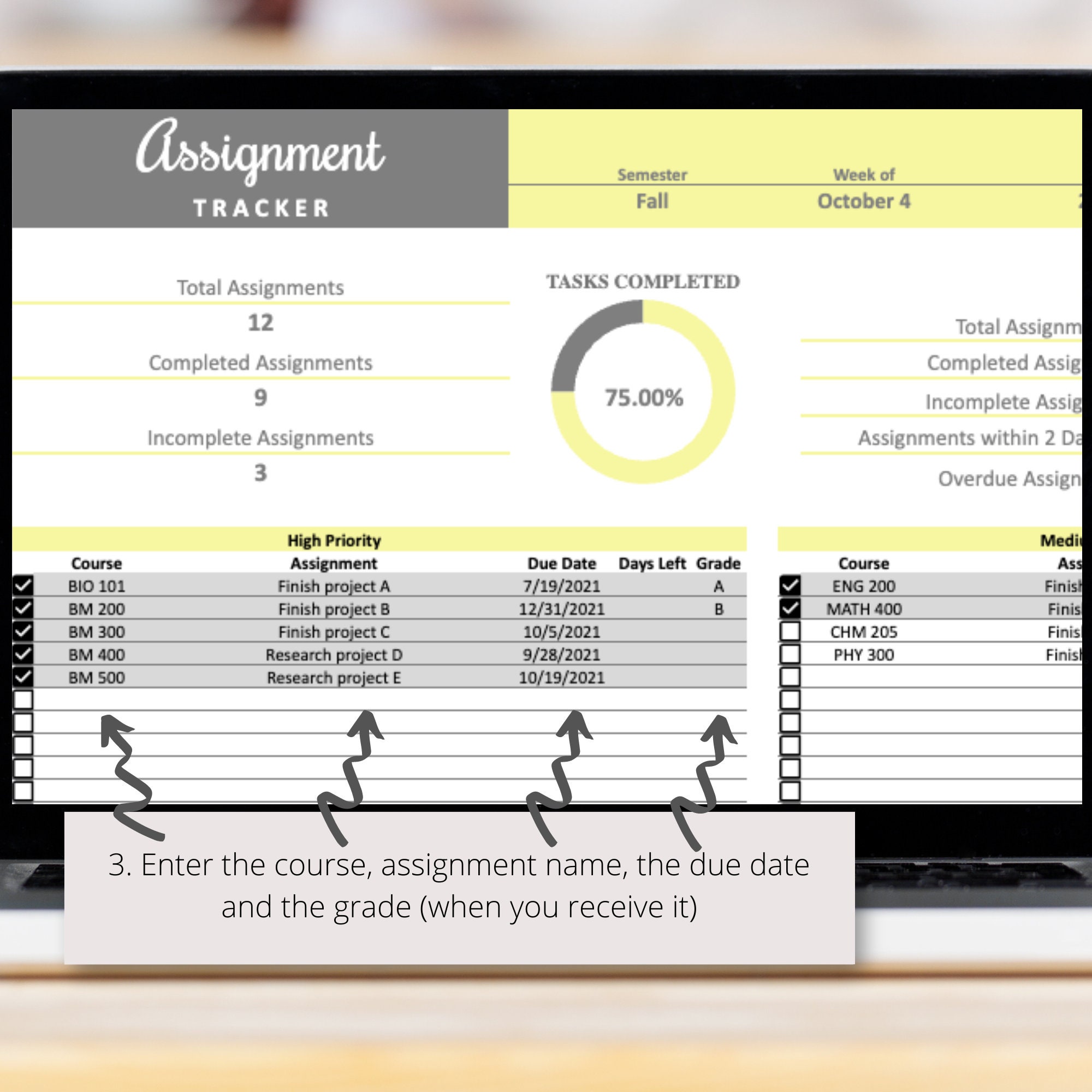 Homework Study Tracker Google Sheets Spreadsheet Template, Student ...