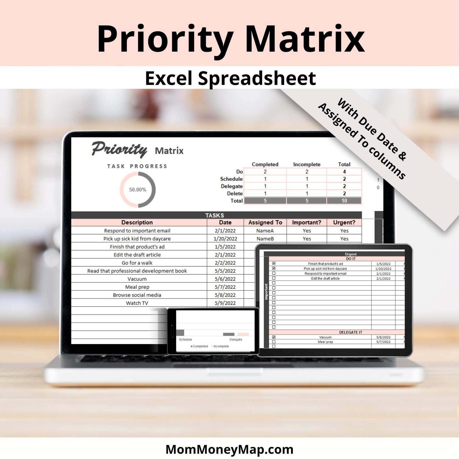 Task Priority Matrix Planner Using the Urgent-important Quadrants ...