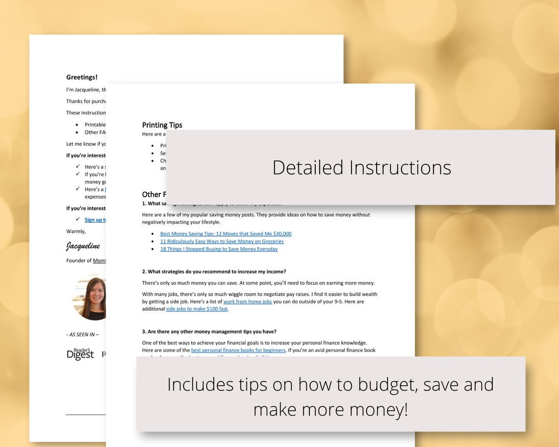 Cash Breakdown Sheet Printable PDF Money Breakdown Form by - Etsy Canada