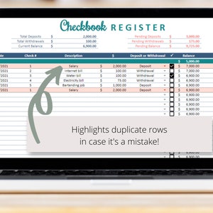 Simple Checkbook Register Google Sheets Spreadsheet Track - Etsy