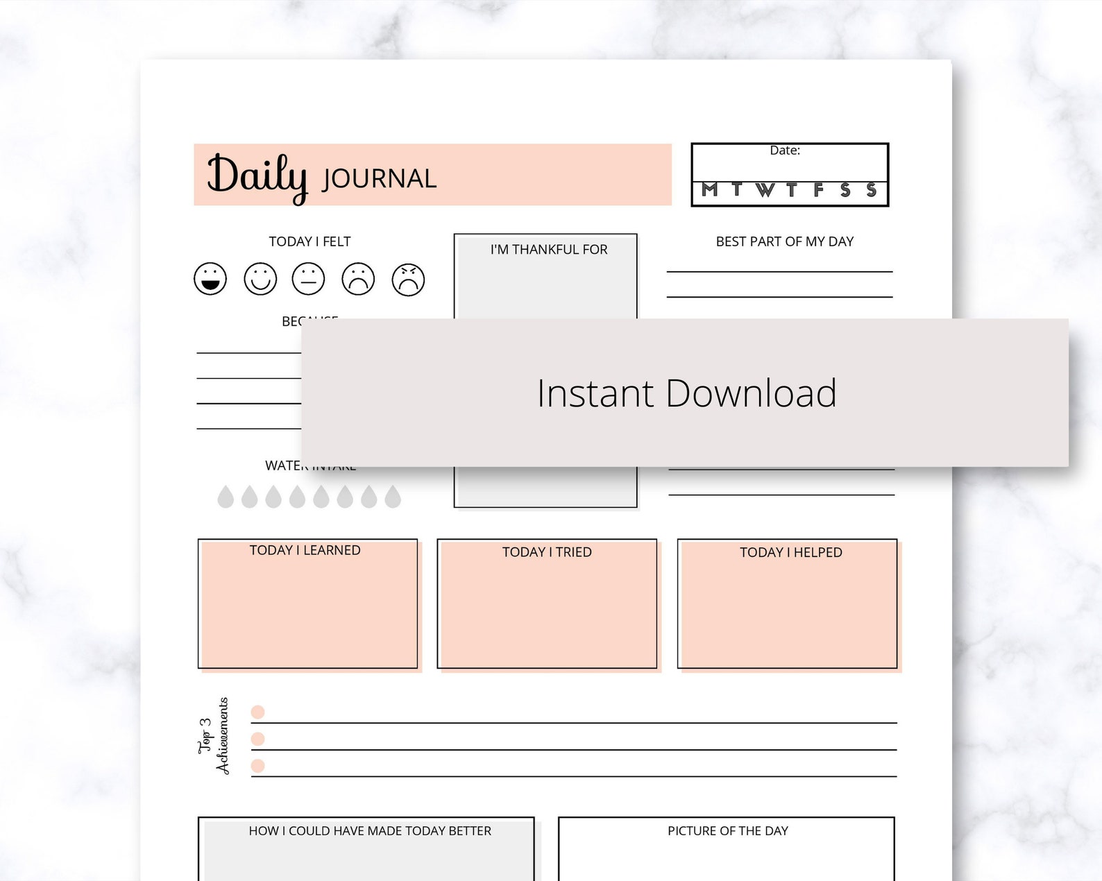 Kids Daily Journal, Printable Kids Journal, DIY Journal Pages for Kids ...