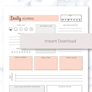 Kids Daily Journal, Printable Kids Journal, DIY Journal Pages for Kids ...