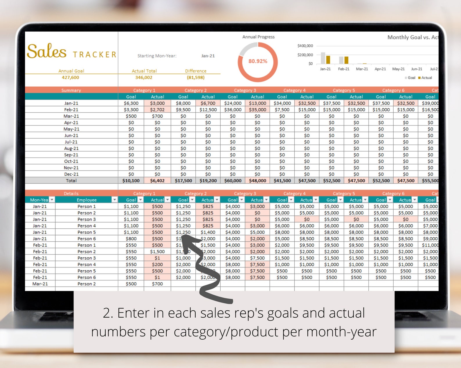 Sales Tracker Excel Spreadsheet, Sales Tracking Template Form to Log ...