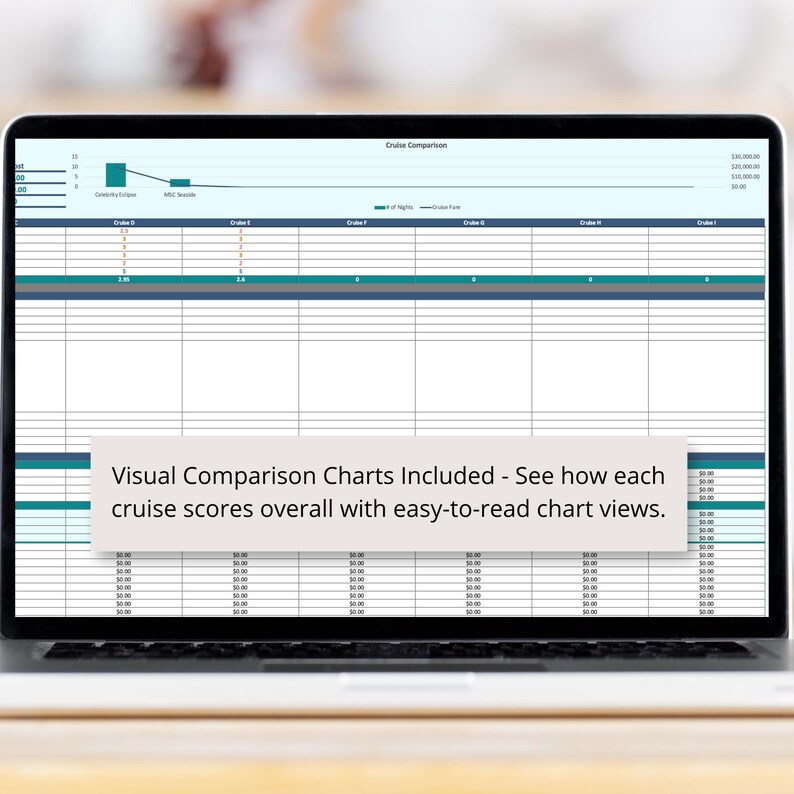 Cruise Comparison List Excel Spreadsheet, Cruise Options and Prices ...