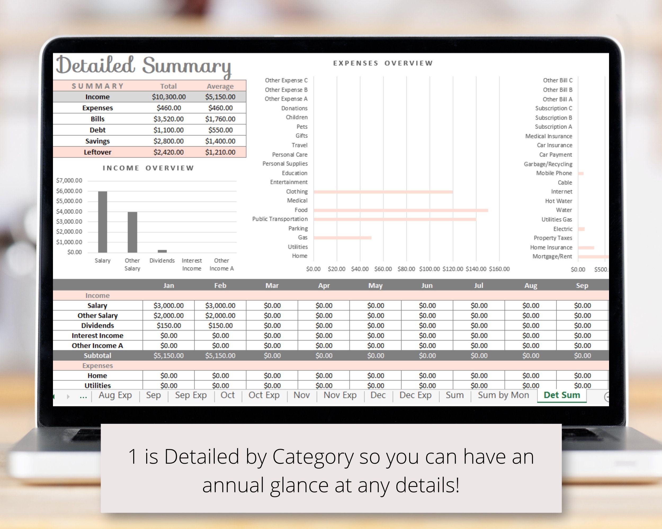Annual Budget Excel Spreadsheet Template, Plan and Track Your Annual ...