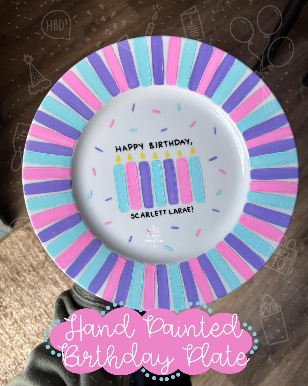 Happy Birthday - Hand Painted Plate for Birthdays, Special Birthday ...