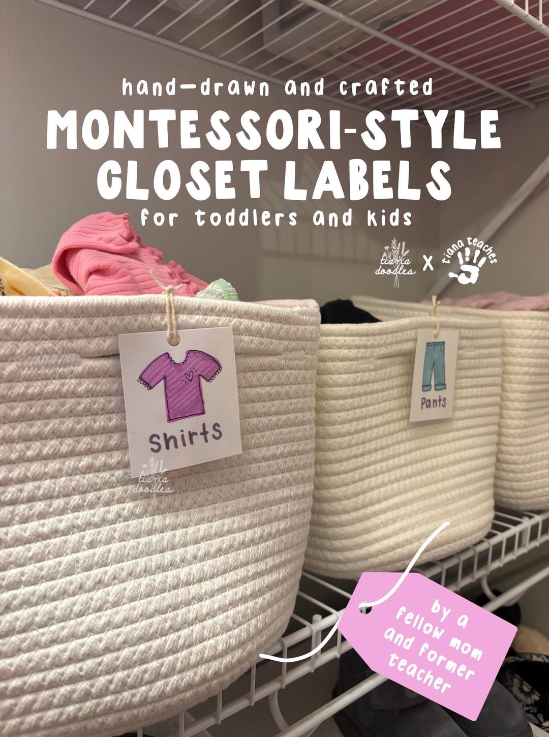Montessori-style Closet Labels for Toddlers and Kids | Hand-drawn and ...