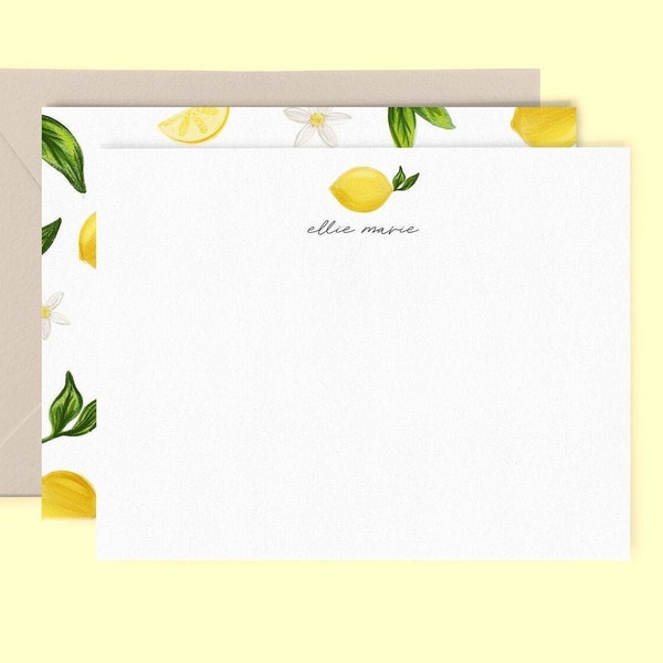 Lemon Watercolour Stationary - Etsy