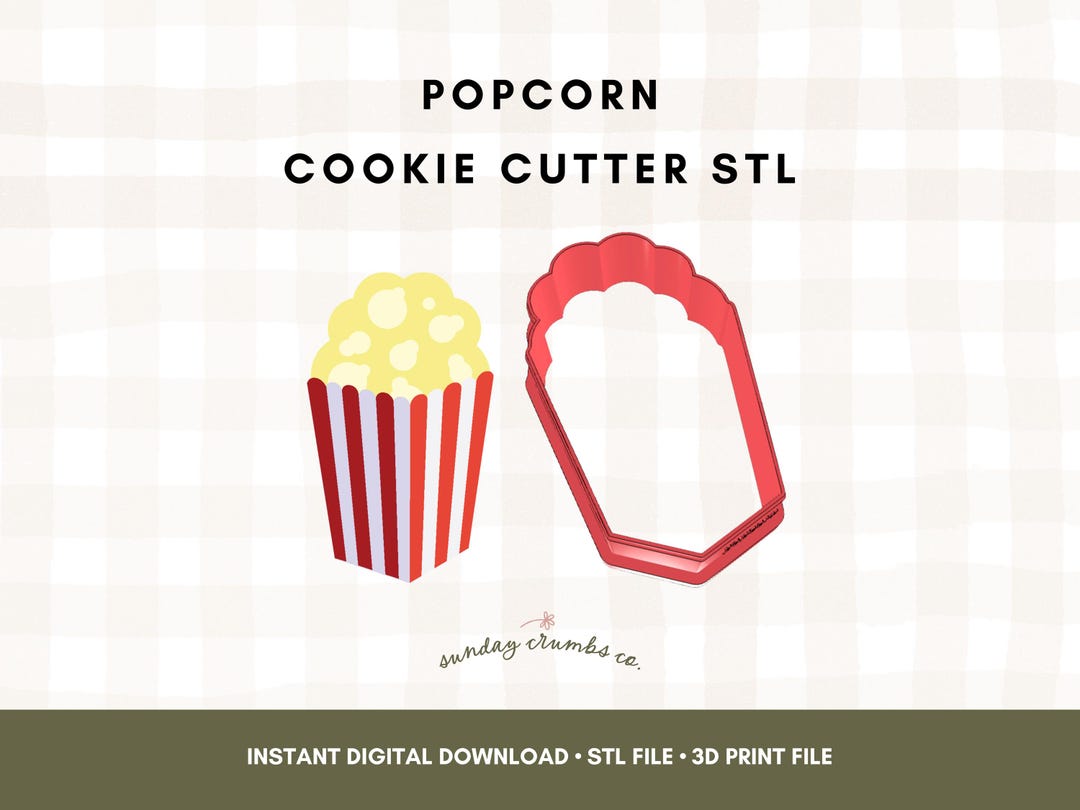 Popcorn Box Cookie Cutter STL File: Carnival Snack (digital Download ...