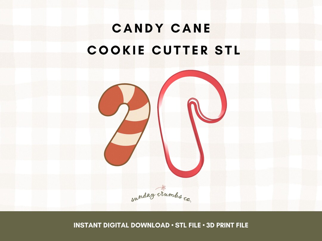 Candy Cane Cookie Cutter STL File: 3D Print (digital Download) - Etsy