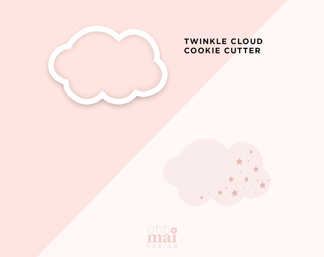 Twinkle Cloud Cookie Cutter / Baby Shower First Birthday Cookie Cutter / Cute Cookie Cutter / 3D ...