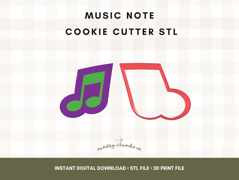 Music Note Cookie Cutter STL File: 3D Printable Design (digital ...