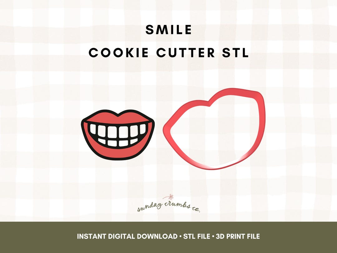 Smile Lips Cookie Cutter STL File: 3D Print Design (digital Download ...