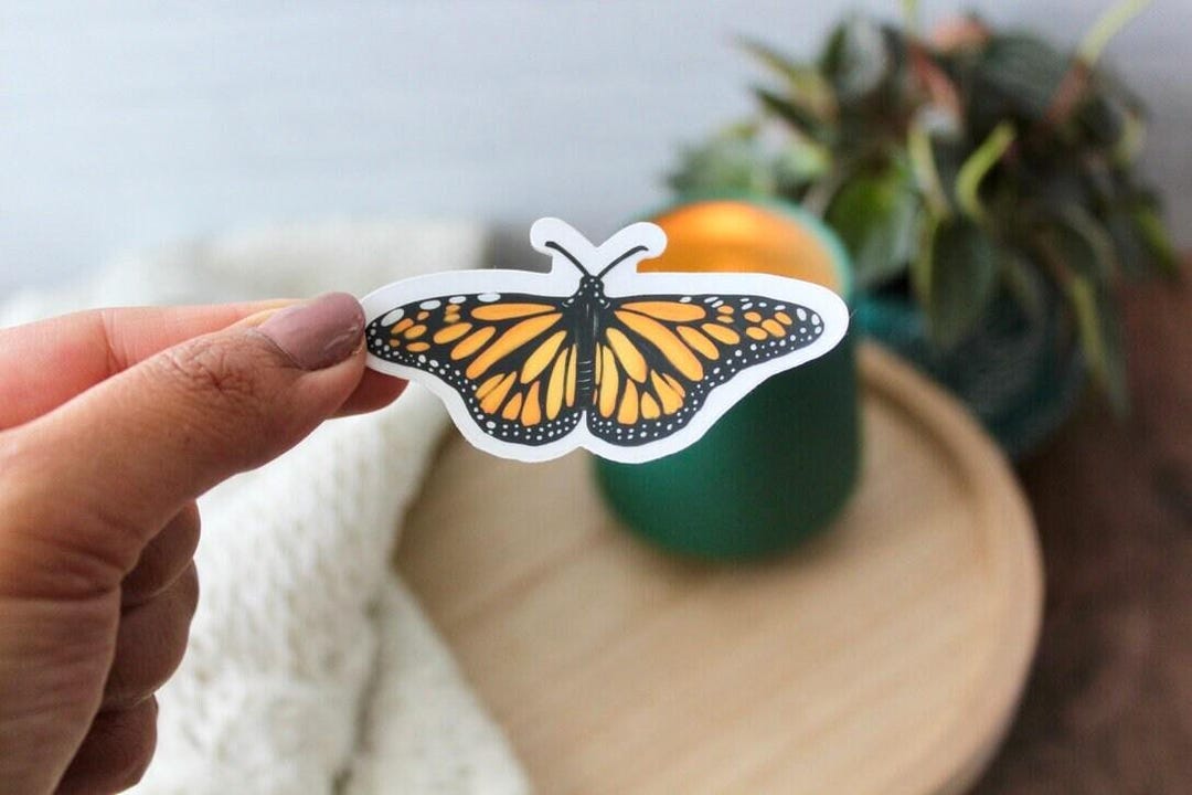 Monarch Butterfly Waterproof Sticker for Waterbottles and Laptops ...