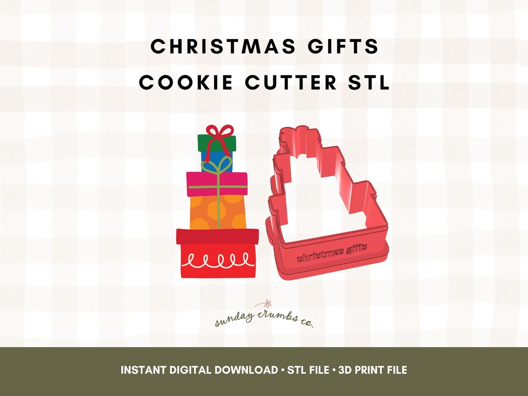 Gift Cookie Cutter STL File: 3D Print Christmas Present (digital ...