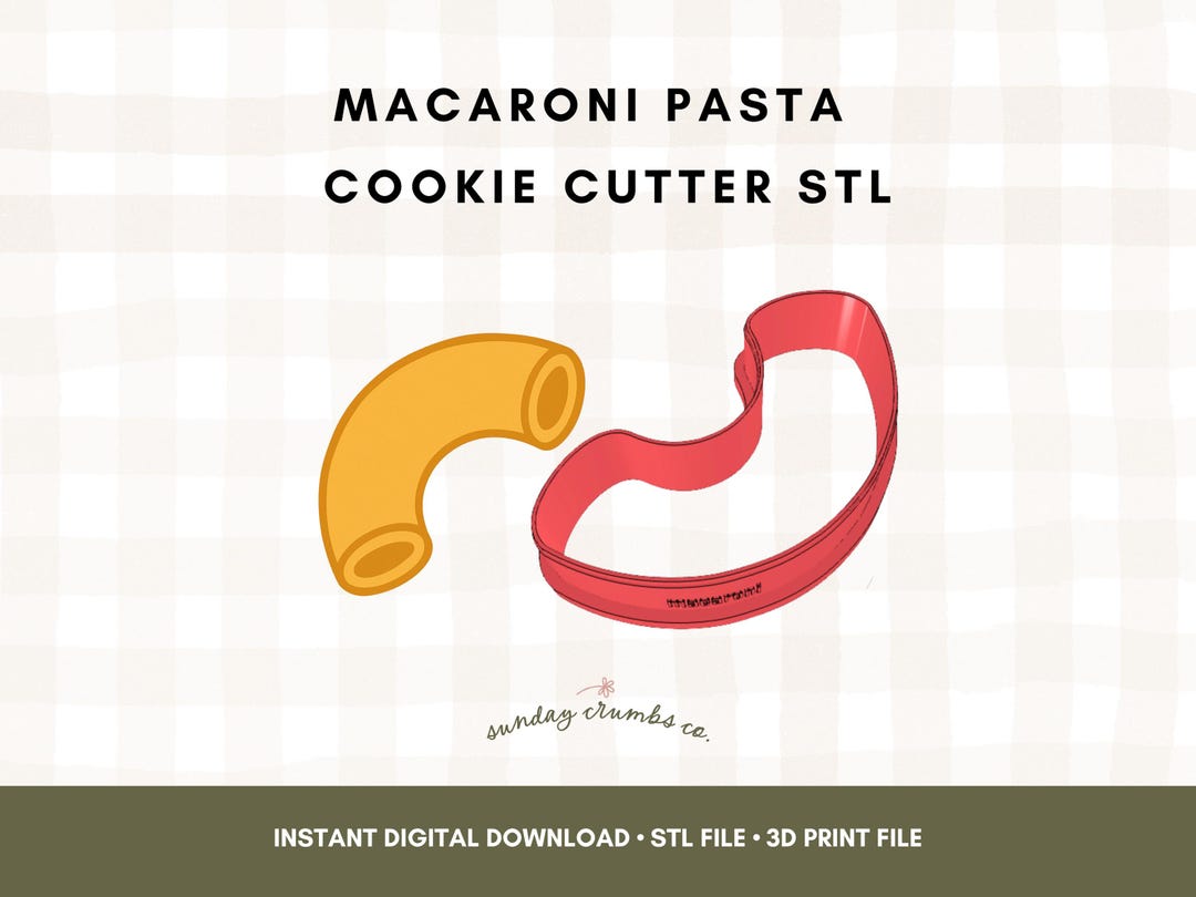 Macaroni Pasta Cookie Cutter STL File: 3D Print (digital Download) - Etsy