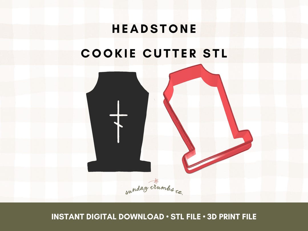 Headstone Cookie Cutter STL File: 3D Print Halloween Treats (digital ...