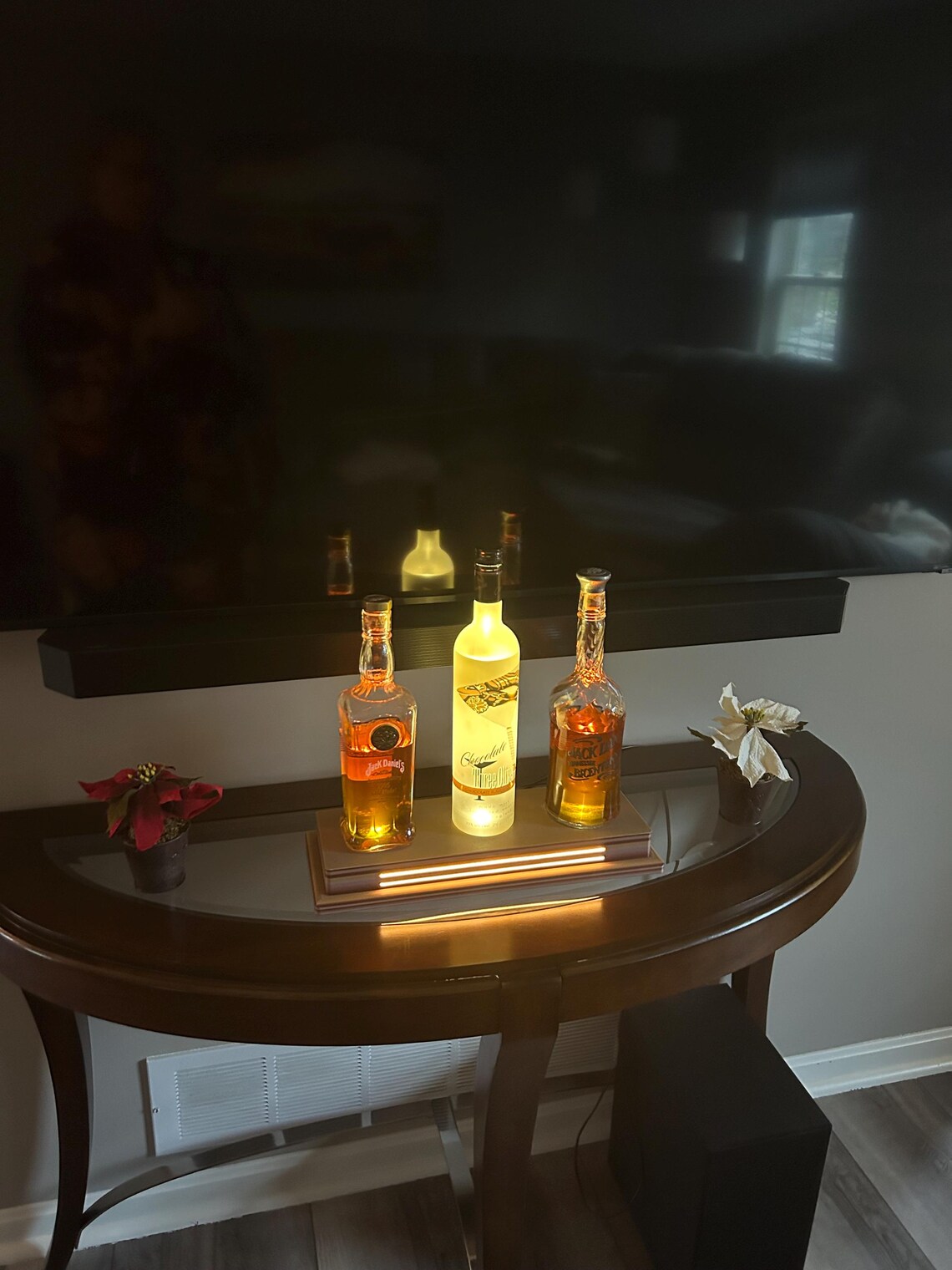 Bar Light: Lights up Bottle With LED When Bottle is Placed. Front Faux ...