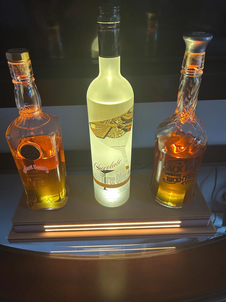 Bar Light: Lights up Bottle With LED When Bottle is Placed. Front Faux ...