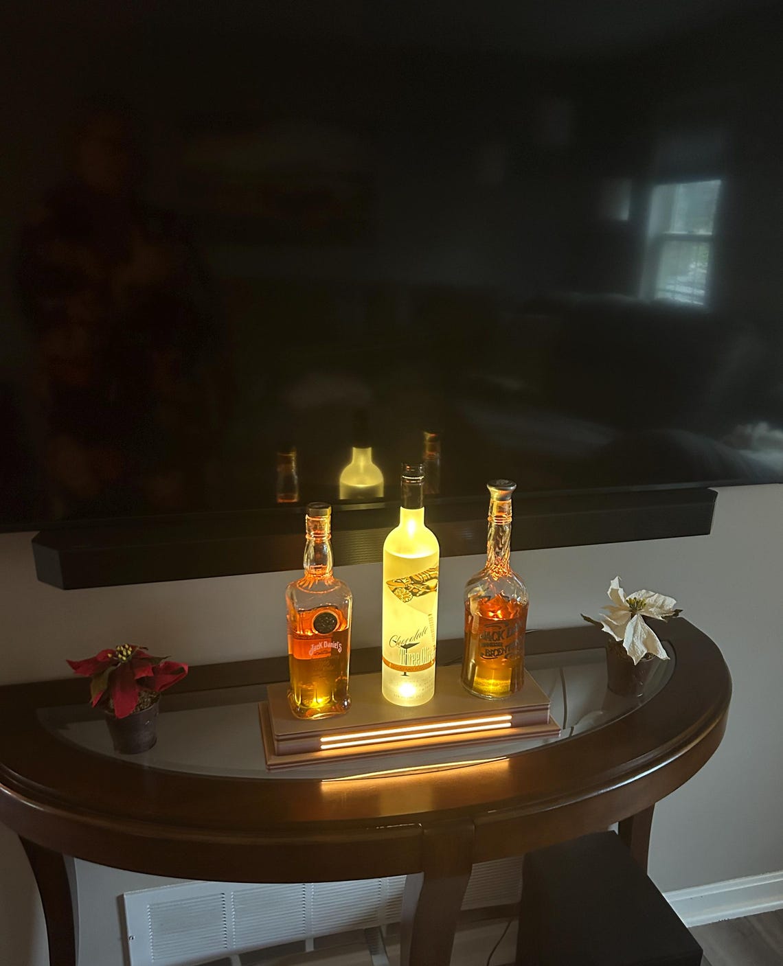 Bar Light: Lights up Bottle With LED When Bottle is Placed. Front Faux ...