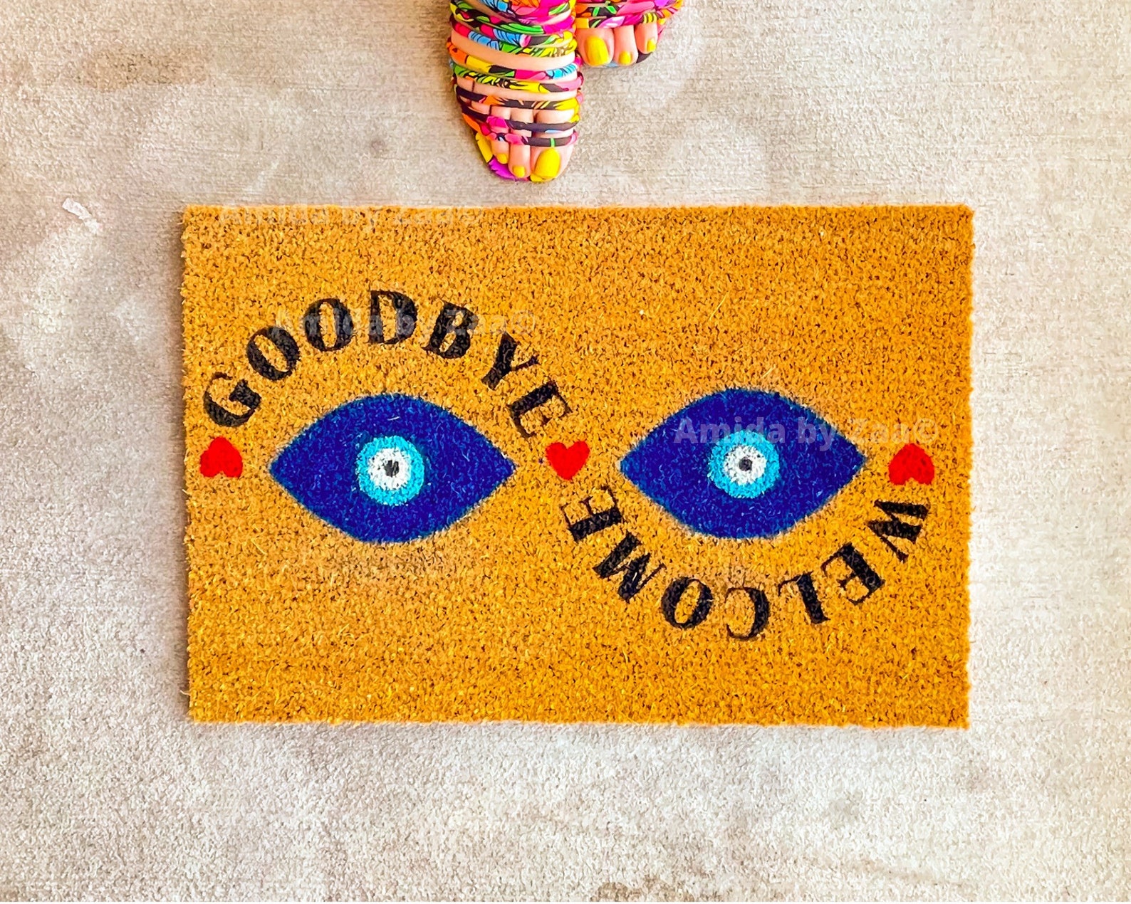 Evil Eye Design Doormat Funny Doormat Welcome Doormat Evil Eye Door Mat ...