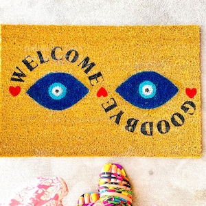 Evil Eye Design Doormat Funny Doormat Welcome Doormat Evil Eye Door Mat ...