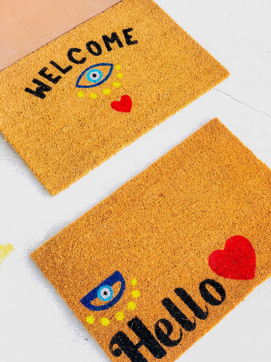 Evil Eye Design Door Mat Custom Door Mat | Etsy