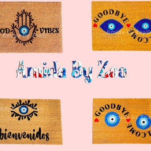 Evil Eye Design Doormat Funny Doormat Welcome Doormat Evil Eye Door Mat ...