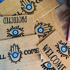 Evil Eye Design Door Mat Custom Door Mat - Etsy