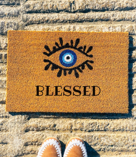 Evil Eye Design Door Mat Custom Door Mat | Etsy