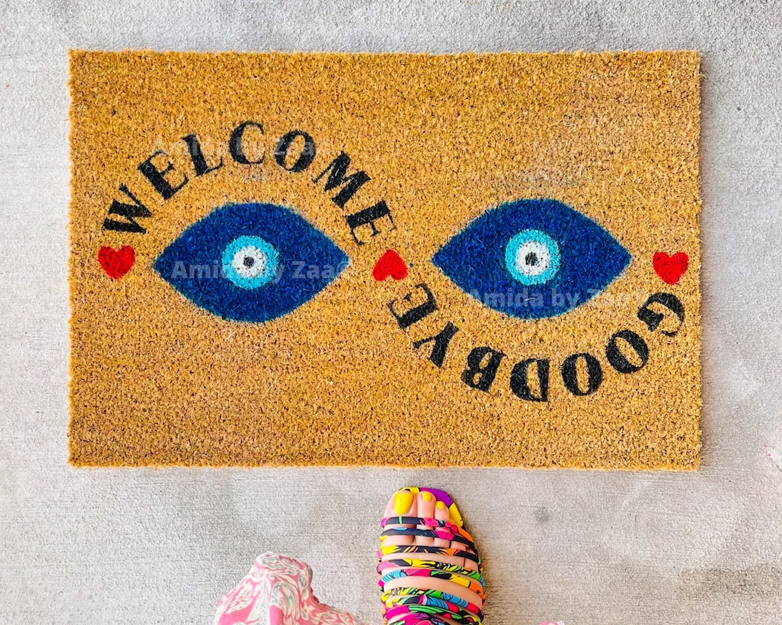 Evil Eye Design Doormat Funny Doormat Welcome Doormat Evil Eye - Etsy