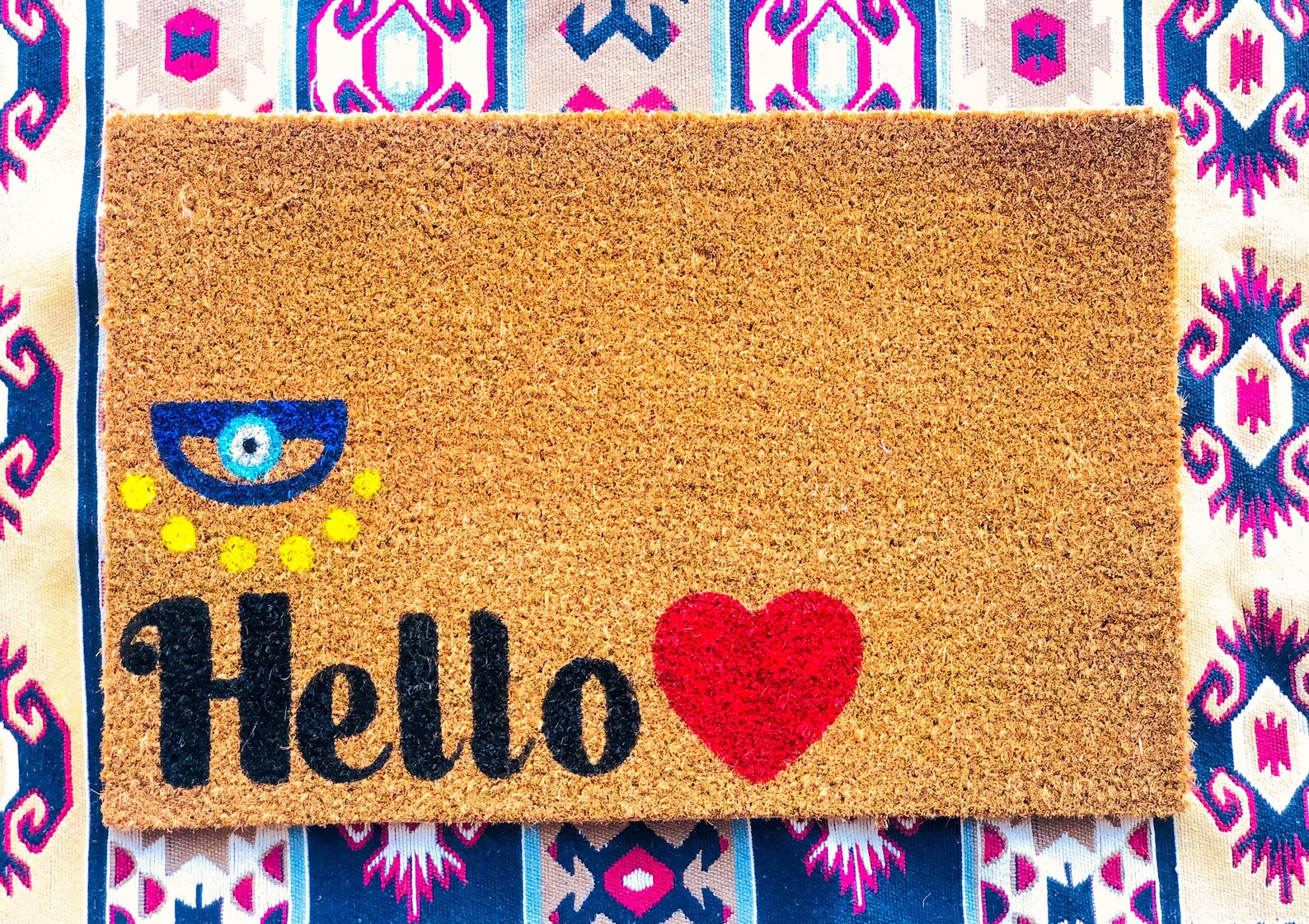 Evil Eye Design Door Mat Custom Door Mat | Etsy