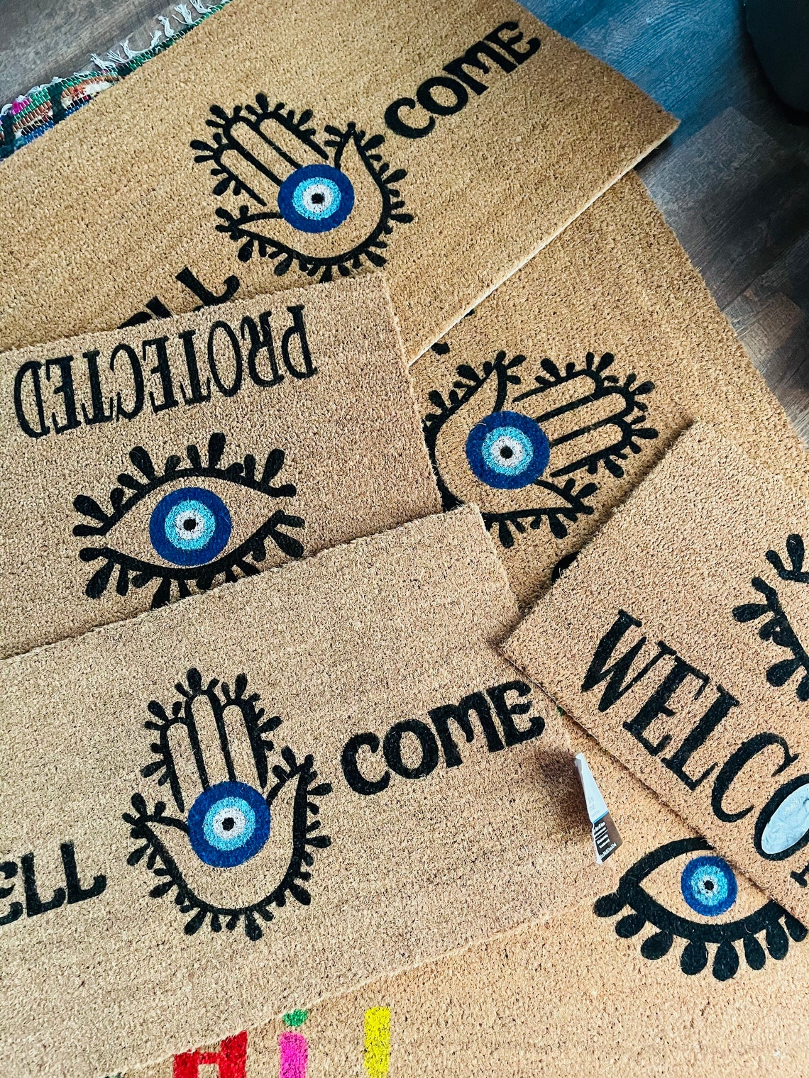 Evil Eye Design Door Mat Custom Door Mat - Etsy